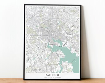 Baltimore Map With Street Names - Etsy