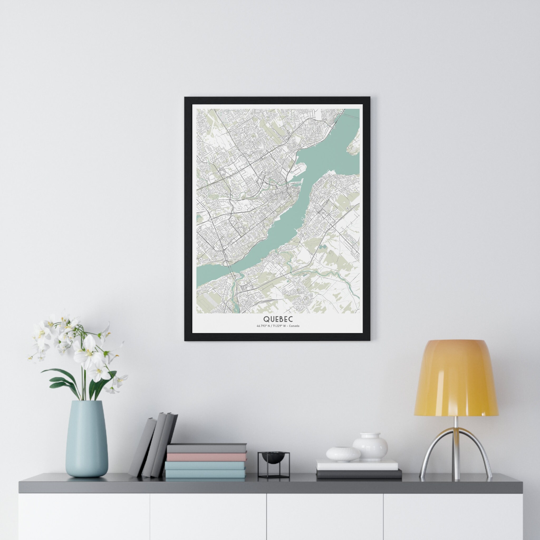 Quebec Map Streets With Names Customizable Map Poster City - Etsy Australia