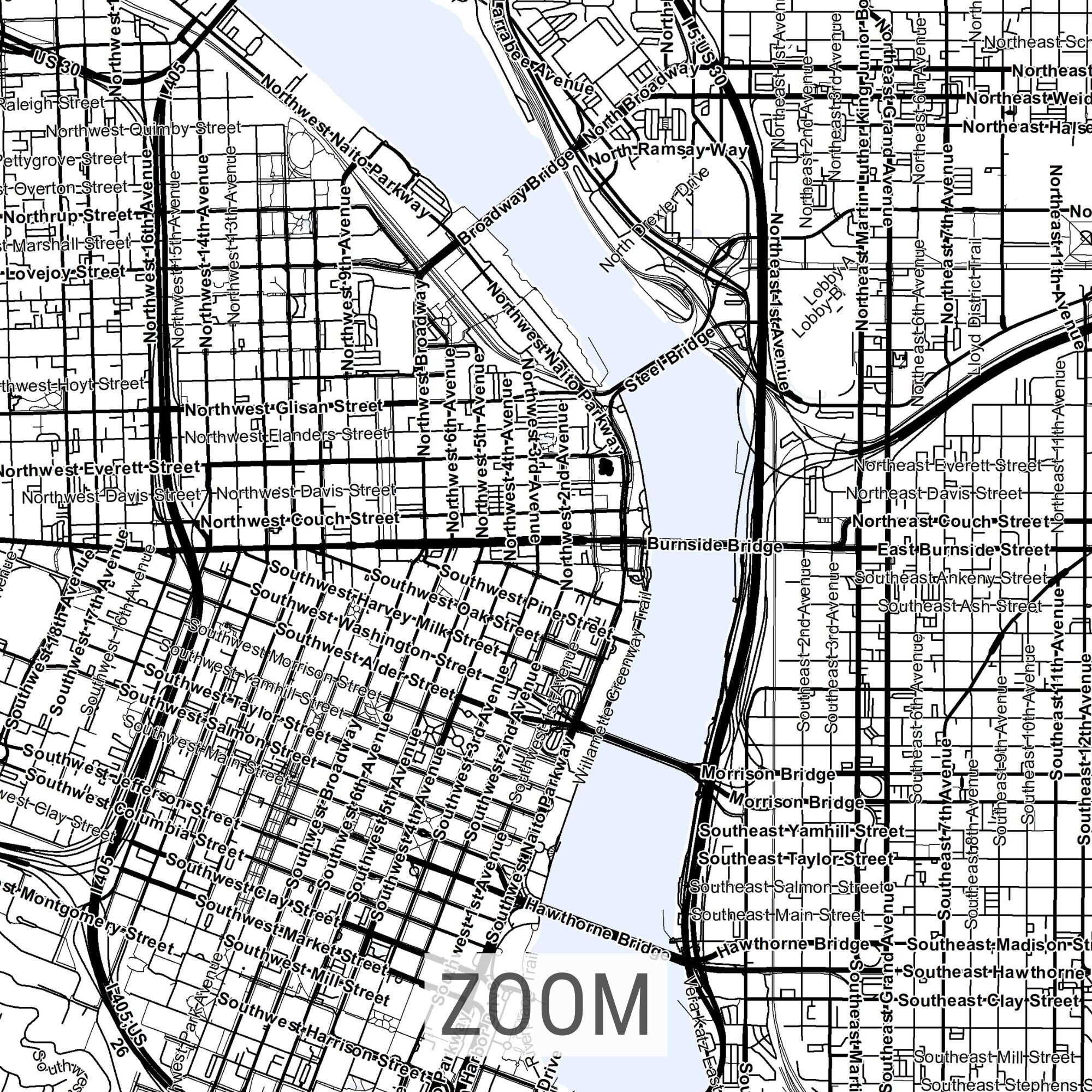 Portland City Map Detailed Street Names Digital Download - Etsy UK