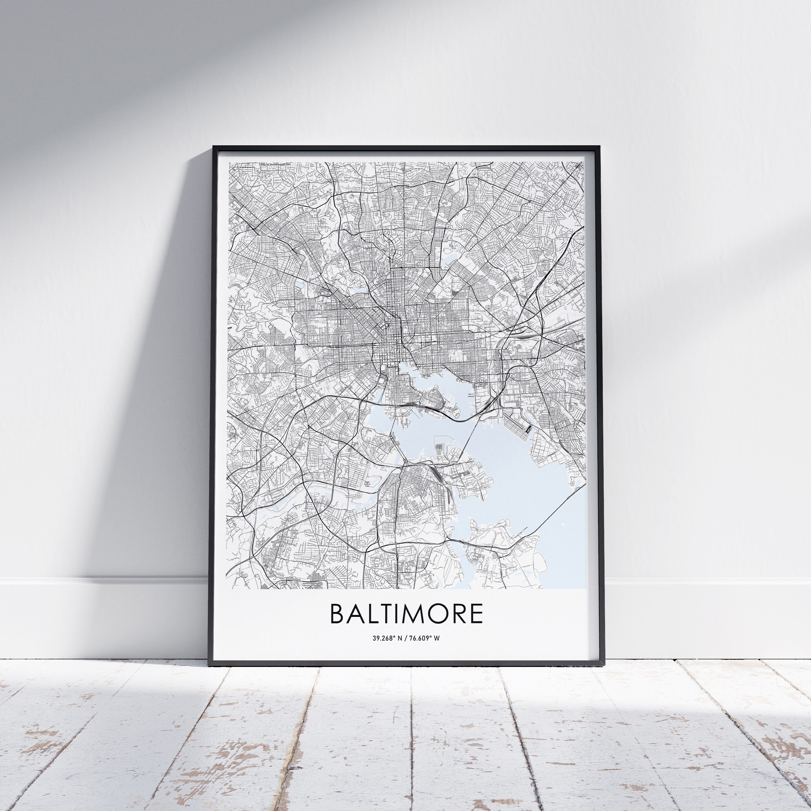 Baltimore City Map Poster Anniversary Gift Map First Home - Etsy