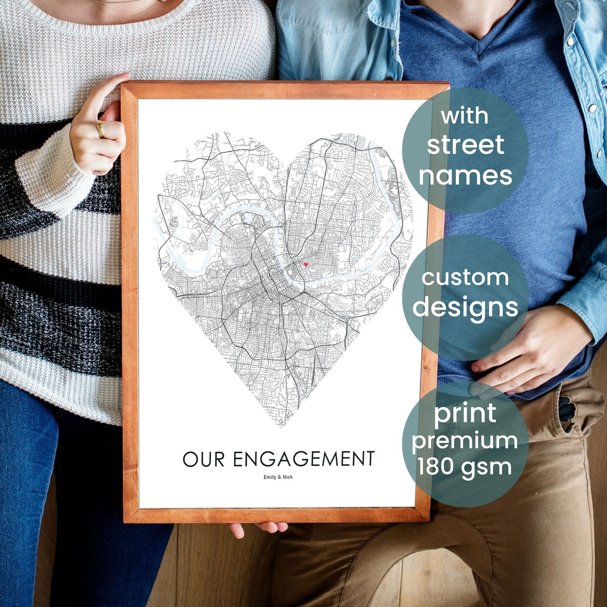 Nashville Map Street Names Detailed Travel Gift Couple - Etsy