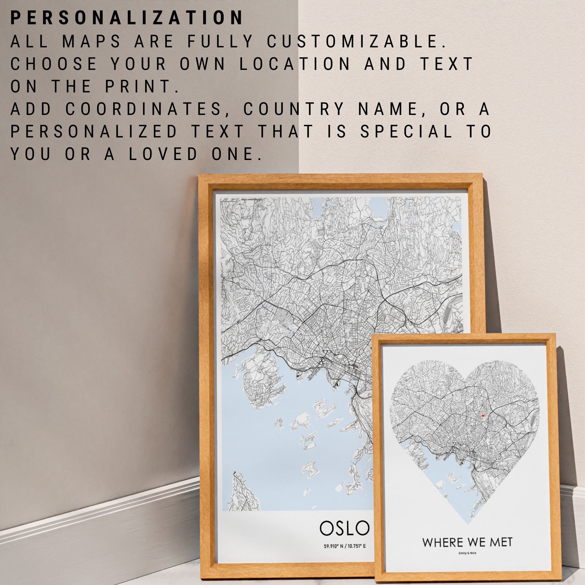 Oslo City Map Poster, Personalized First Home Gifts, Black and White ...