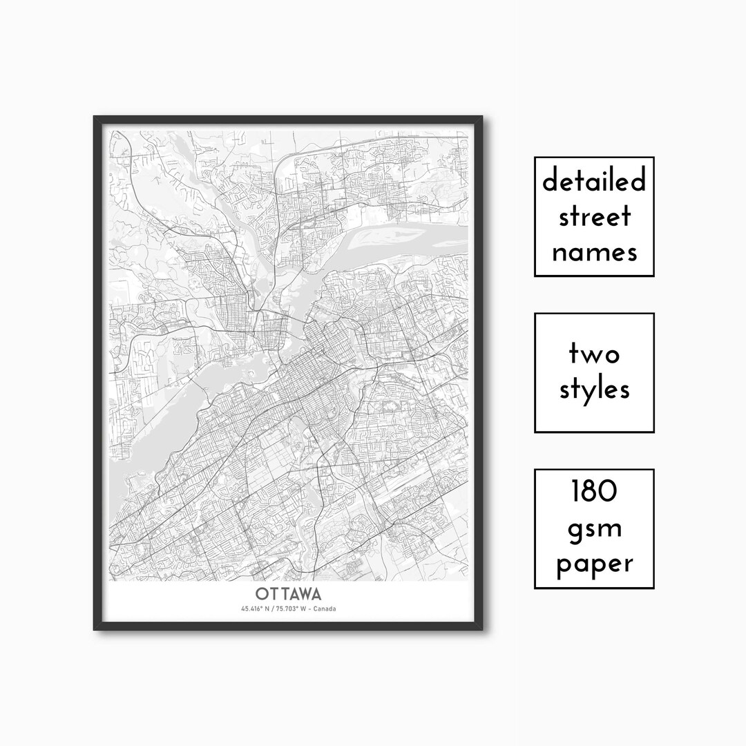Ottawa Map Customizable Map Poster City Map Wall - Etsy