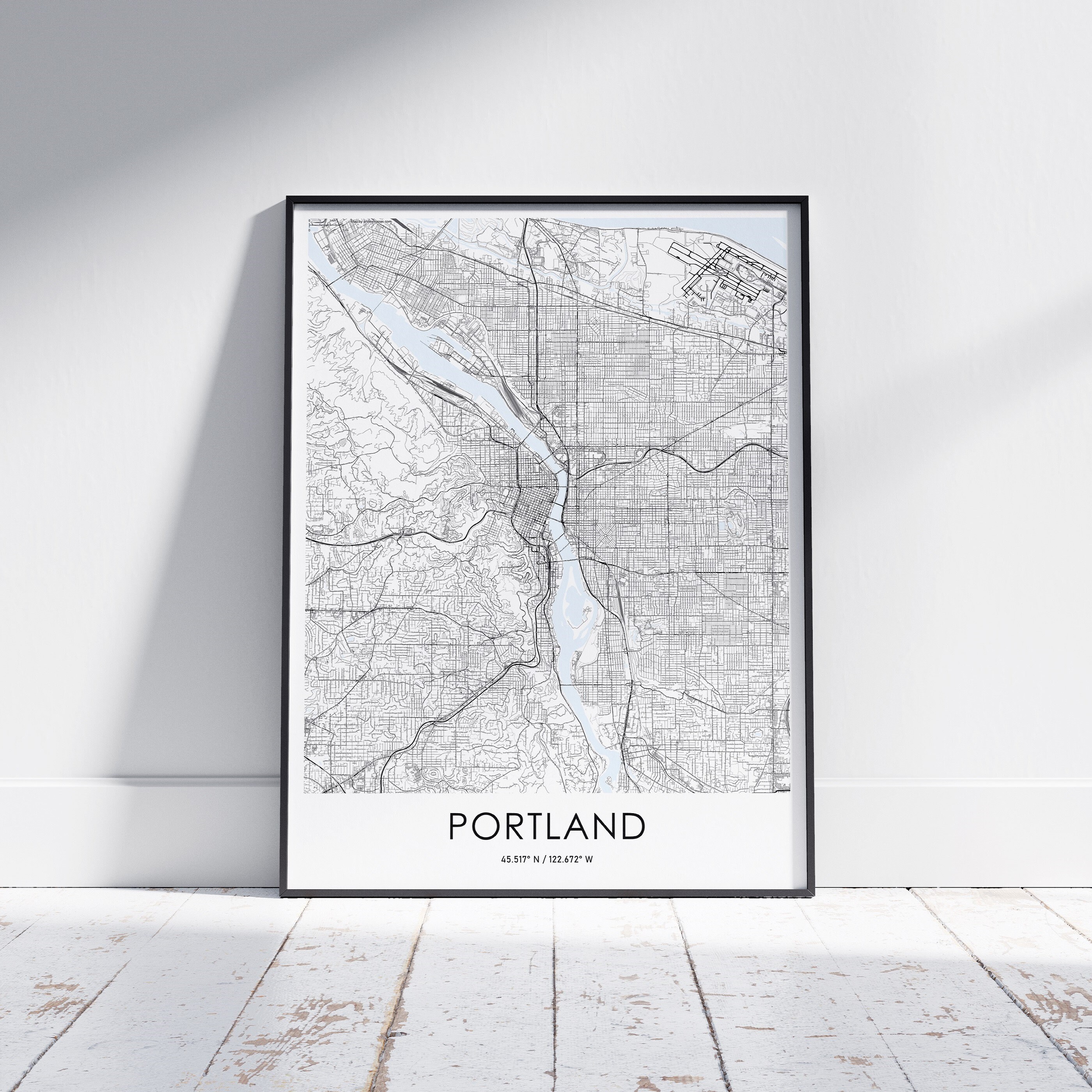 Portland City Map Detailed Street Names Digital Download - Etsy UK