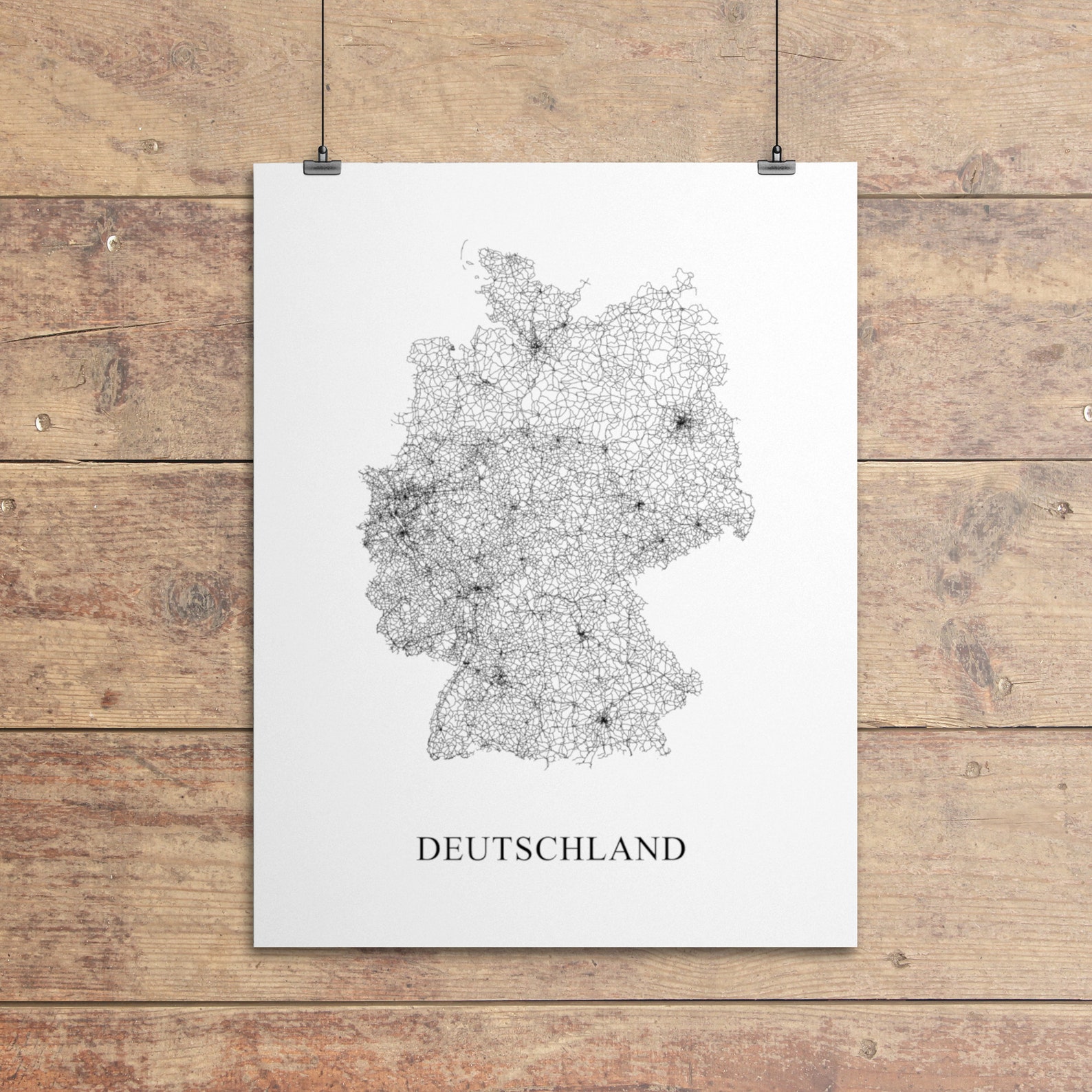 Deutschland map map poster map wall art minimalist map | Etsy