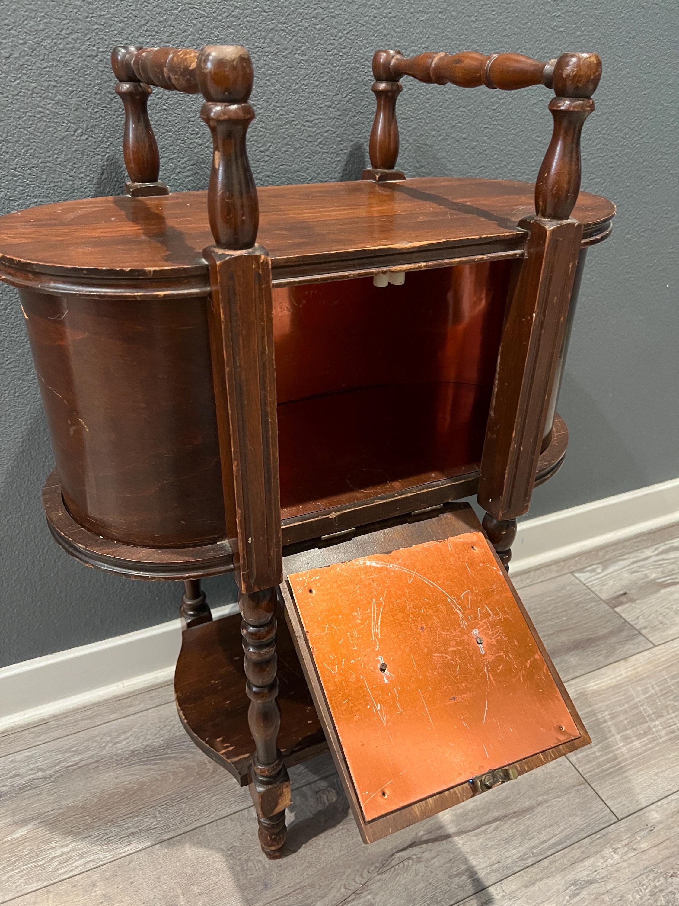 Vintage Wooden Smoker's Cabinet | Rustic Tobacco Stand | Cigar Box ...