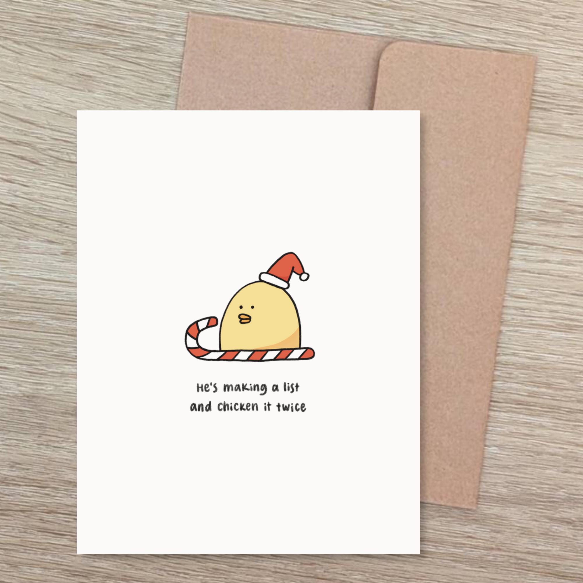 Punny Christmas Card Set of 8 - Cute Holiday Greeting Cards | Minimal ...
