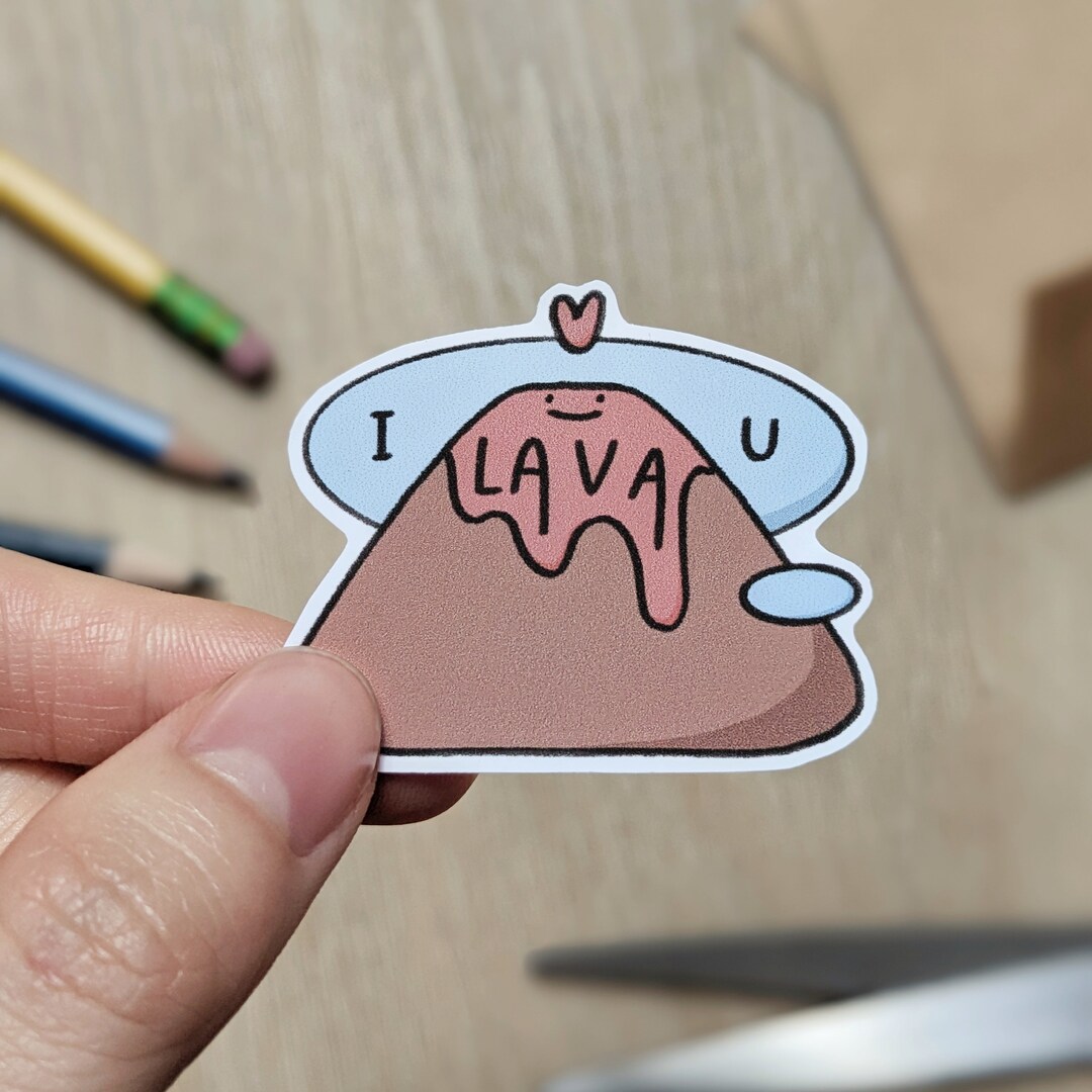 I Lava U (I Love You) Vinyl Sticker - Cute Food Pun Vinyl Stickers for ...