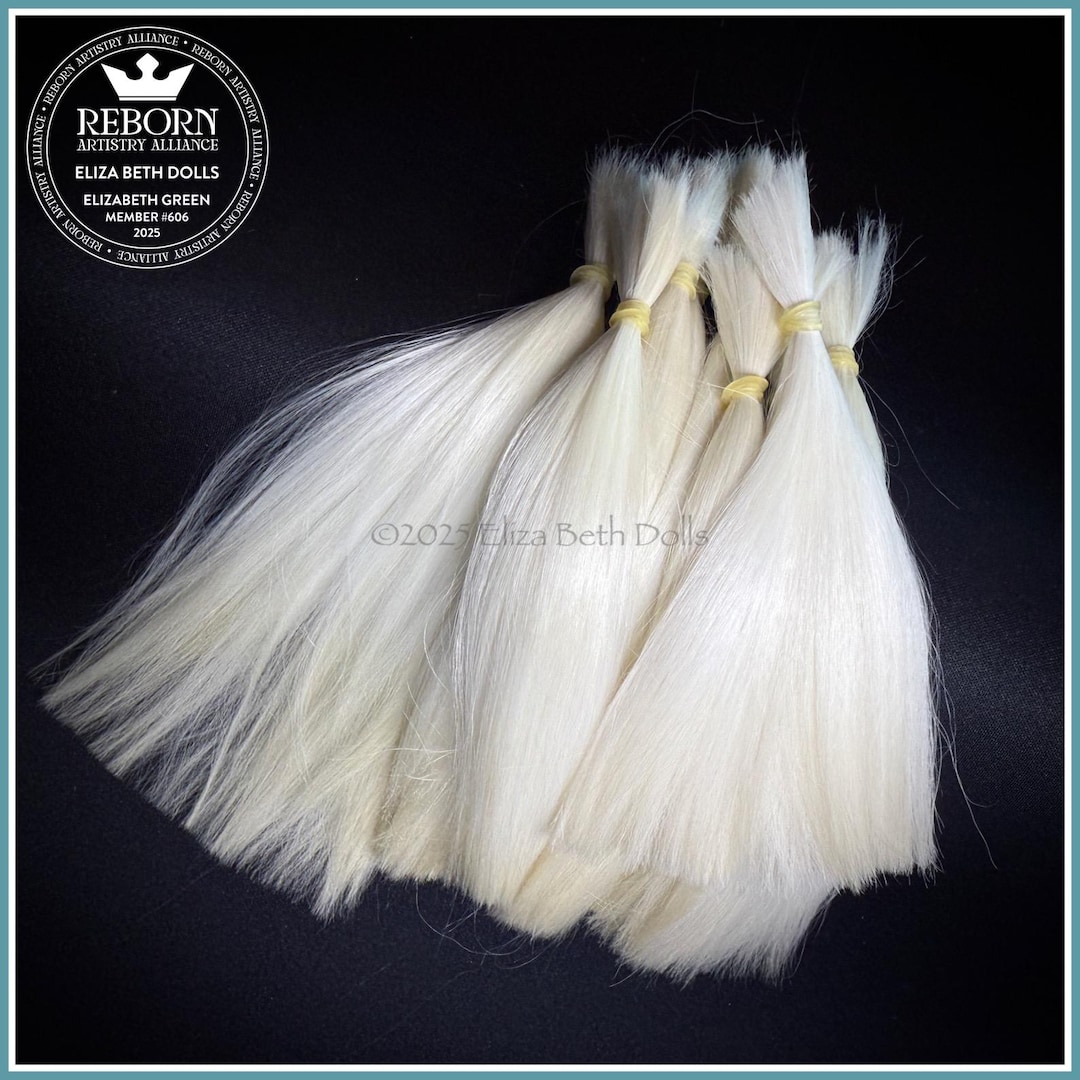 White Suri ALPACA Fleece, Doll Wigs, Reborn Hair Rooting, Ready to Dye ...