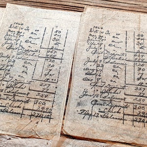 Ledger Script, Specimen Mark, Figure Marks. Tea Bag Art Pieces for Junk ...