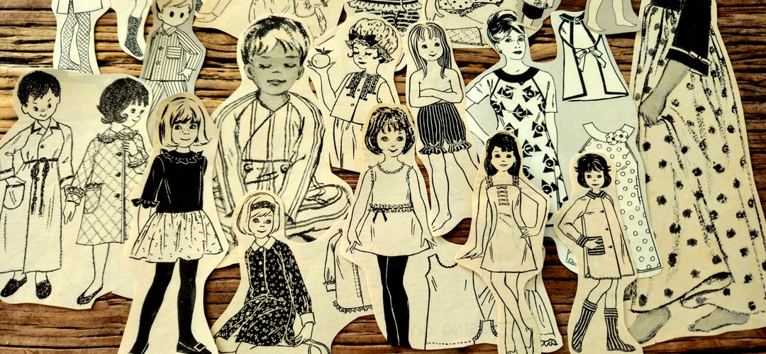 Vintage Sewing Pattern People Cutouts, Junk Journal Embellishments ...