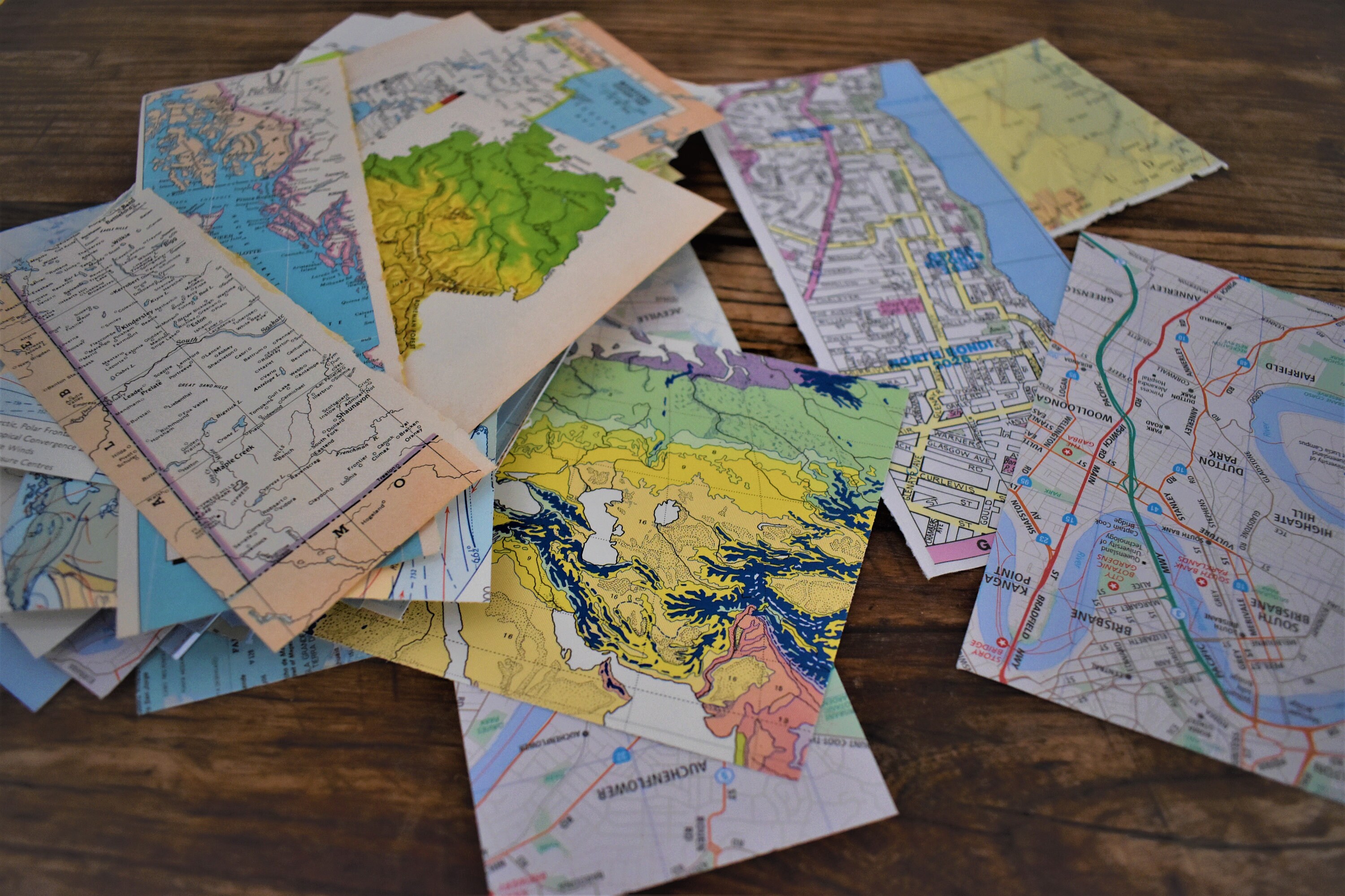 50 Scrap Vintage Map Pieces Grab Bag for Junk Journal - Etsy Australia