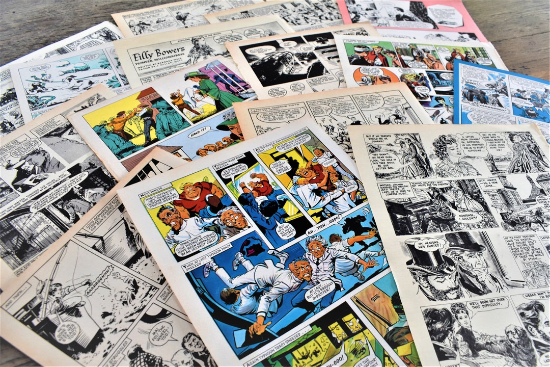 15x Comic Book Pages. 1950s Vintage for Junk Journal, Scrapbooking ...