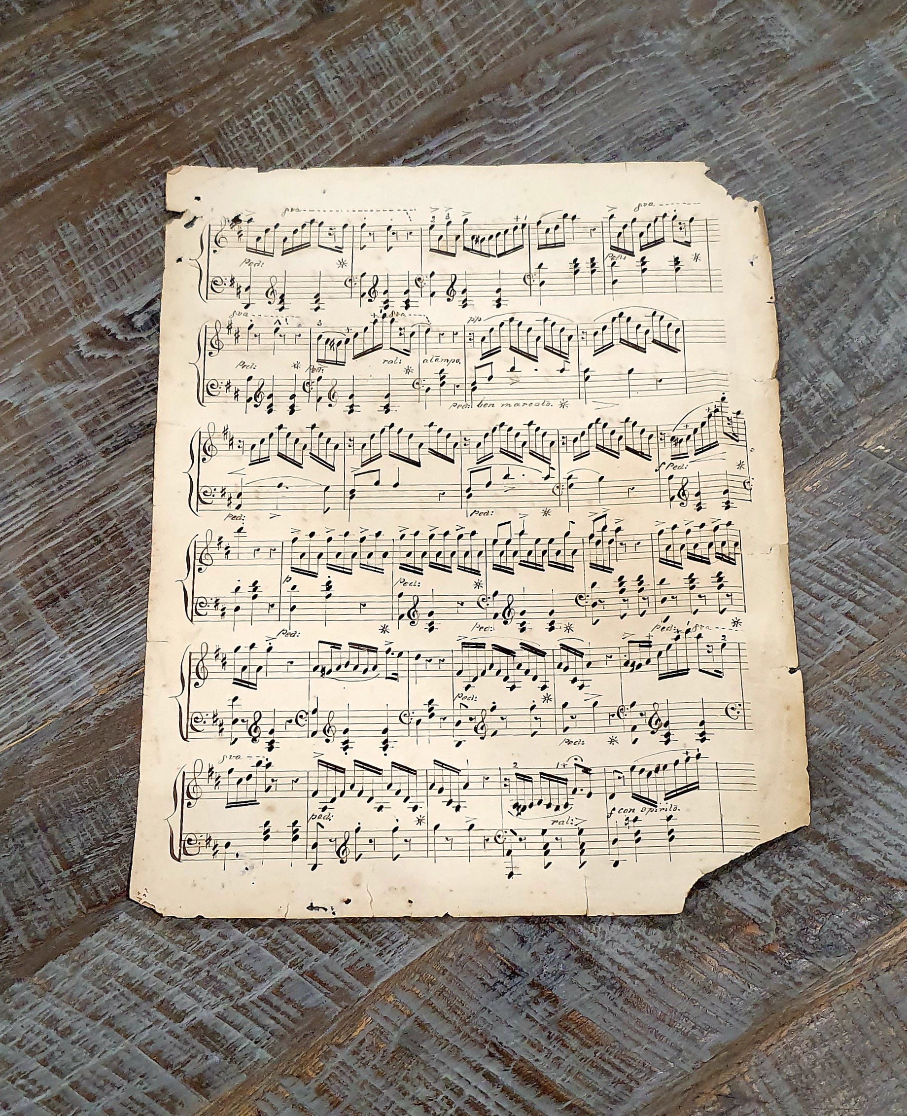 1920s Grungy Hand Written Vintage Sheet Music With Lyrics. - Etsy Australia