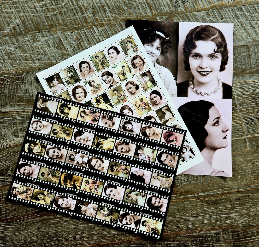 Black & White Lady Portraits: Scrapbook Paper Craft Set (set of 6) - Etsy