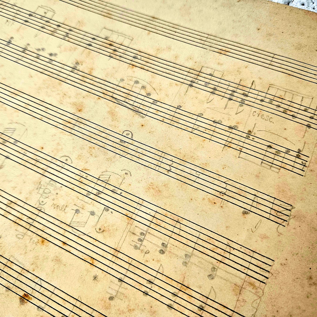 1910s Handwritten Vintage Sheet Music With Lyrics. Double Sided Sheet ...