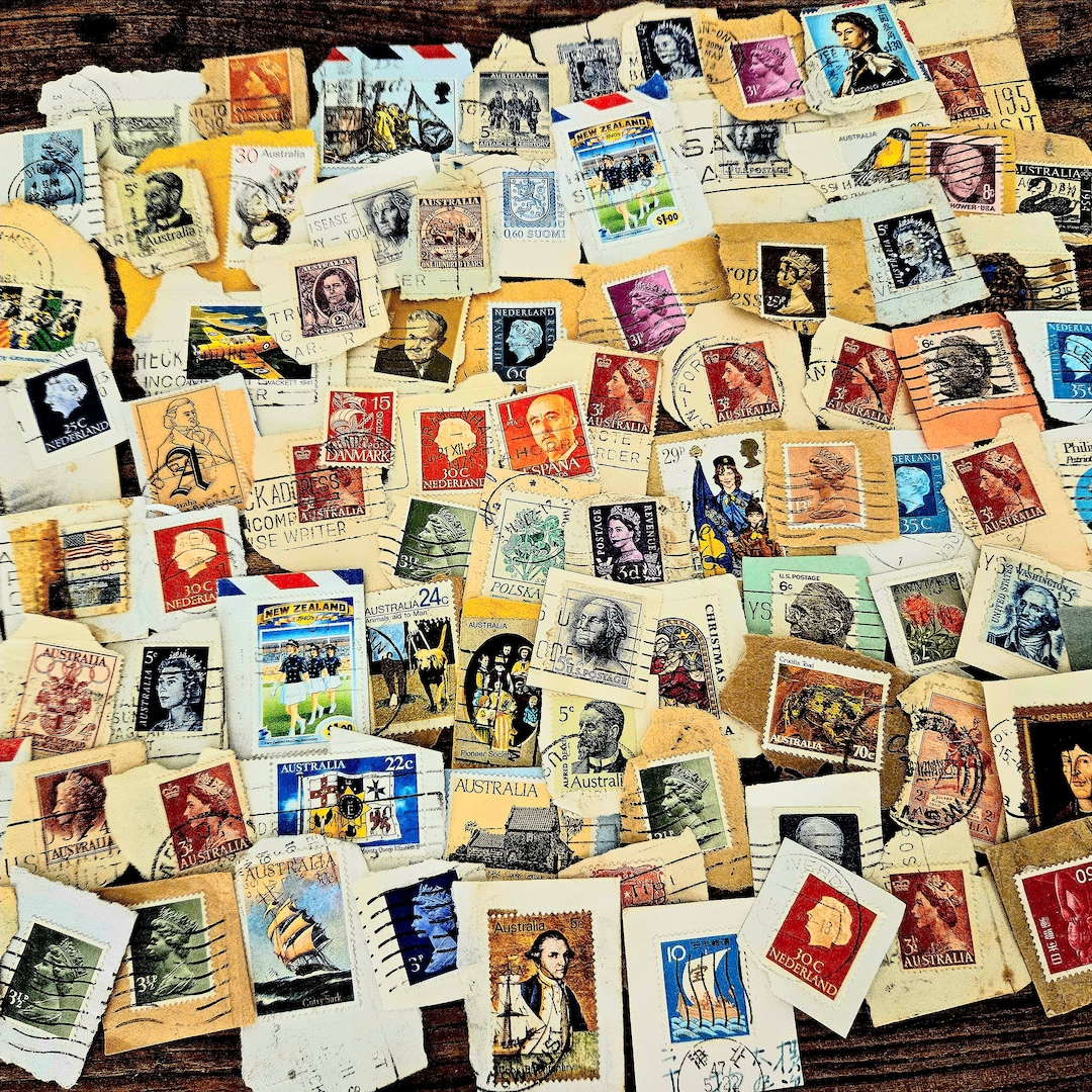 Mixed Postage Stamp Ephemera. 50 Vintage Stamps for Junk Journal ...