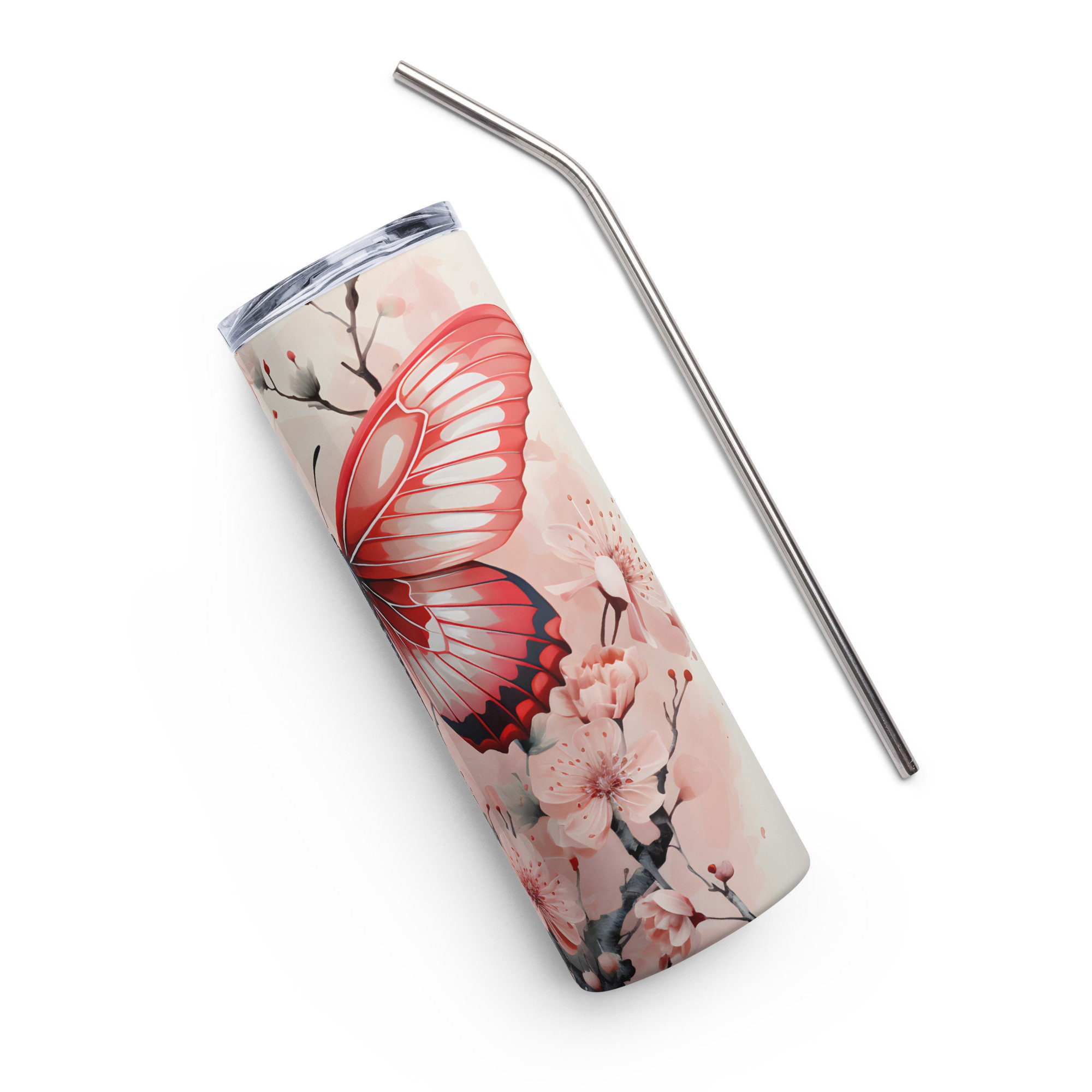 Pink Luna Moth Stainless Steel Tumbler Butterfly - Etsy