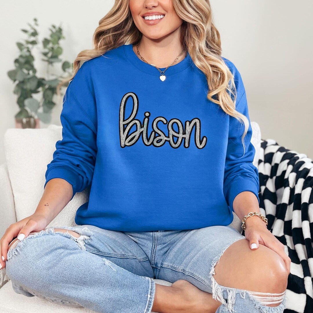 Bison Sequin Shirt. Bison Mascot. School Spirit. Teacher. Baseball ...
