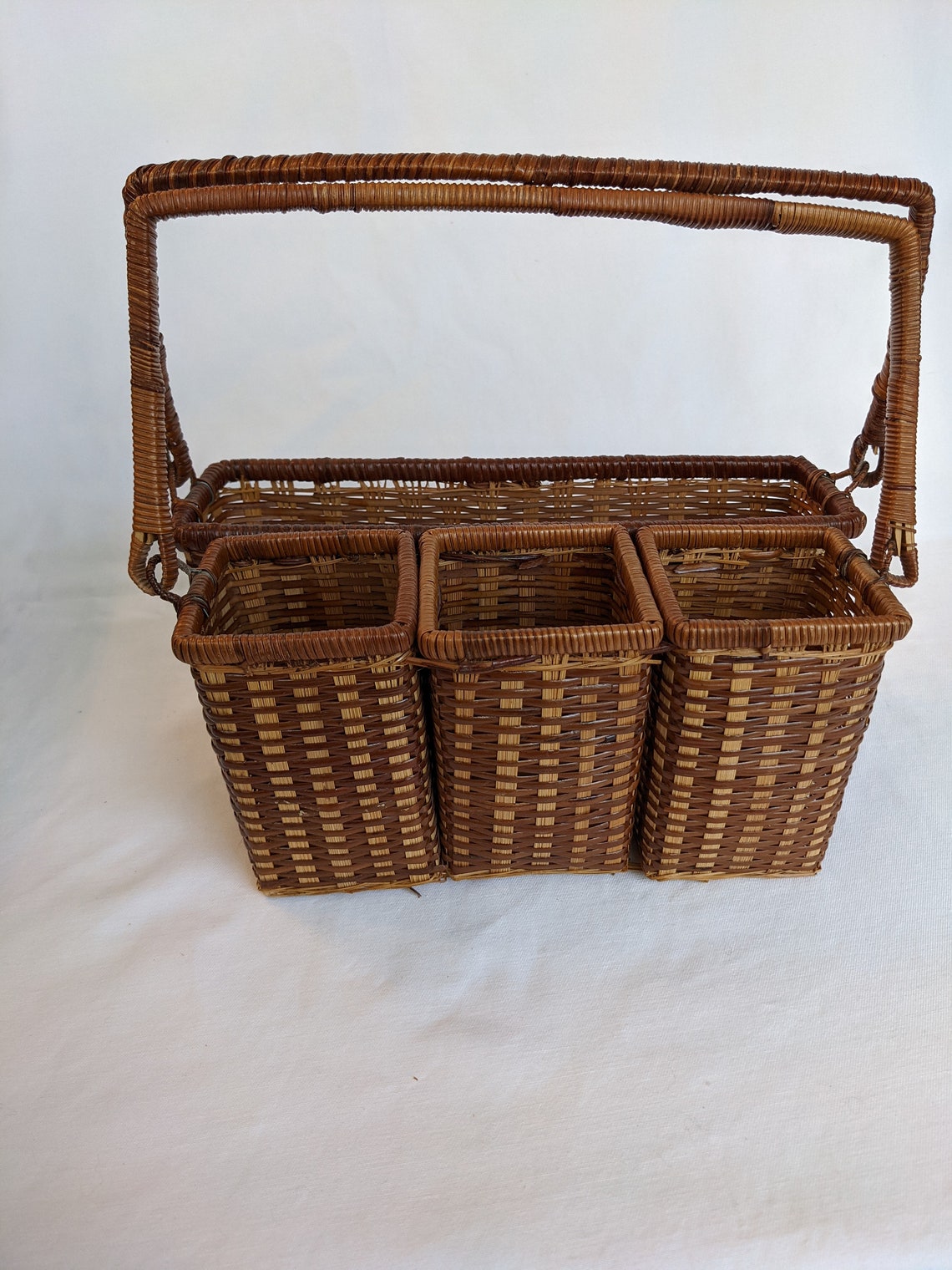 Wicker Caddy/ Vintage Wicker Caddy Basket/ Collectable - Etsy
