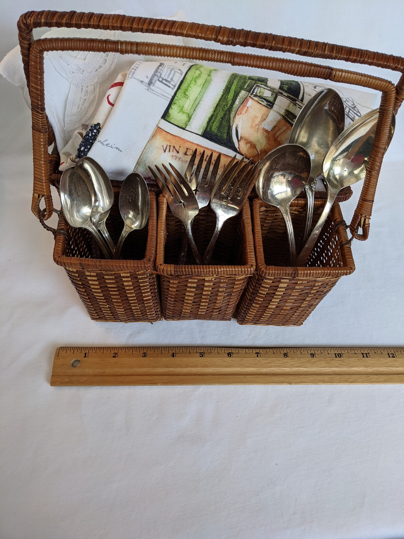 Wicker Caddy/ Vintage Wicker Caddy Basket/ Collectable - Etsy