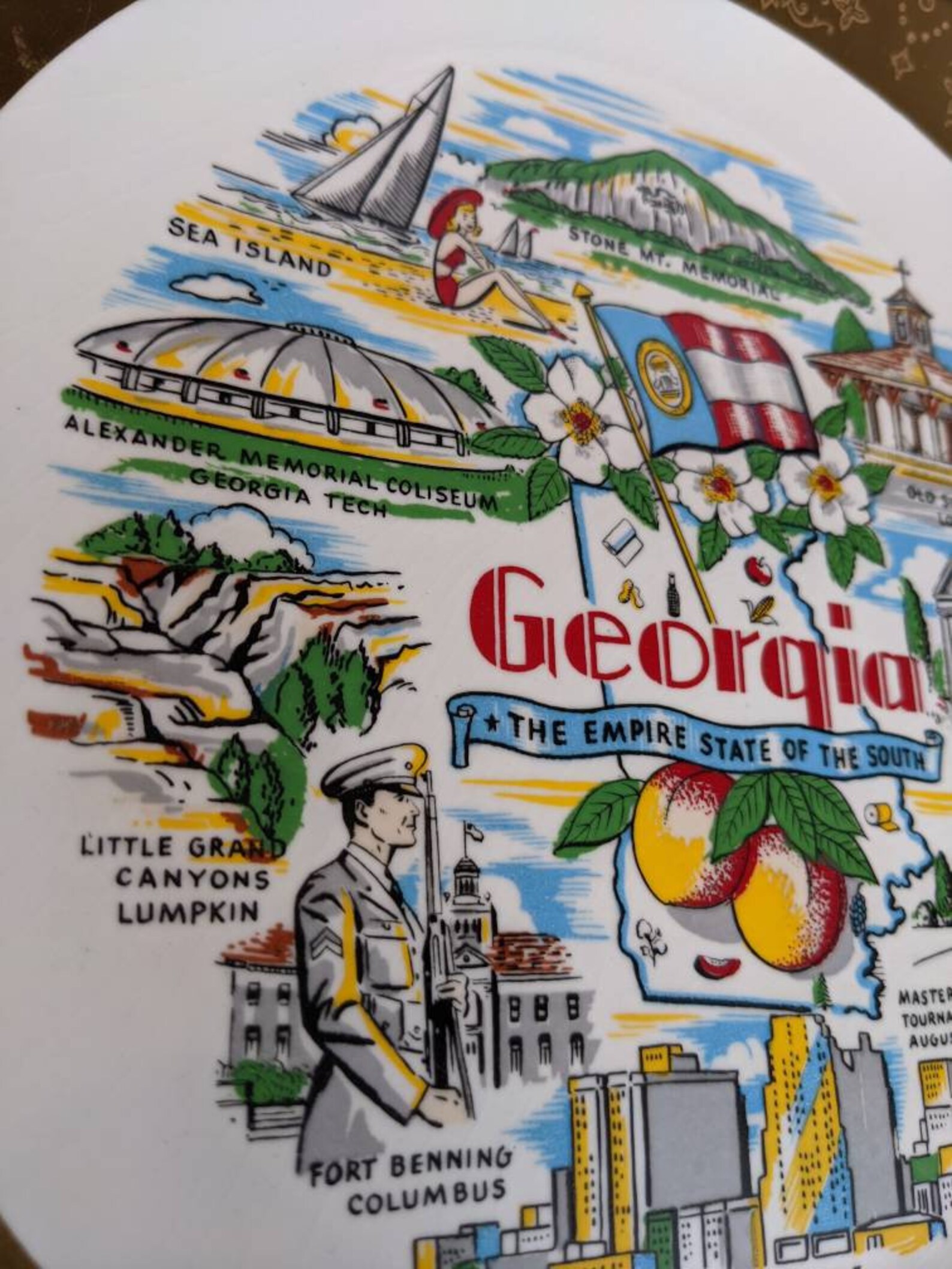 Vintage Collectable Georgia State Plate, Tourist Memorabilia, Travel ...