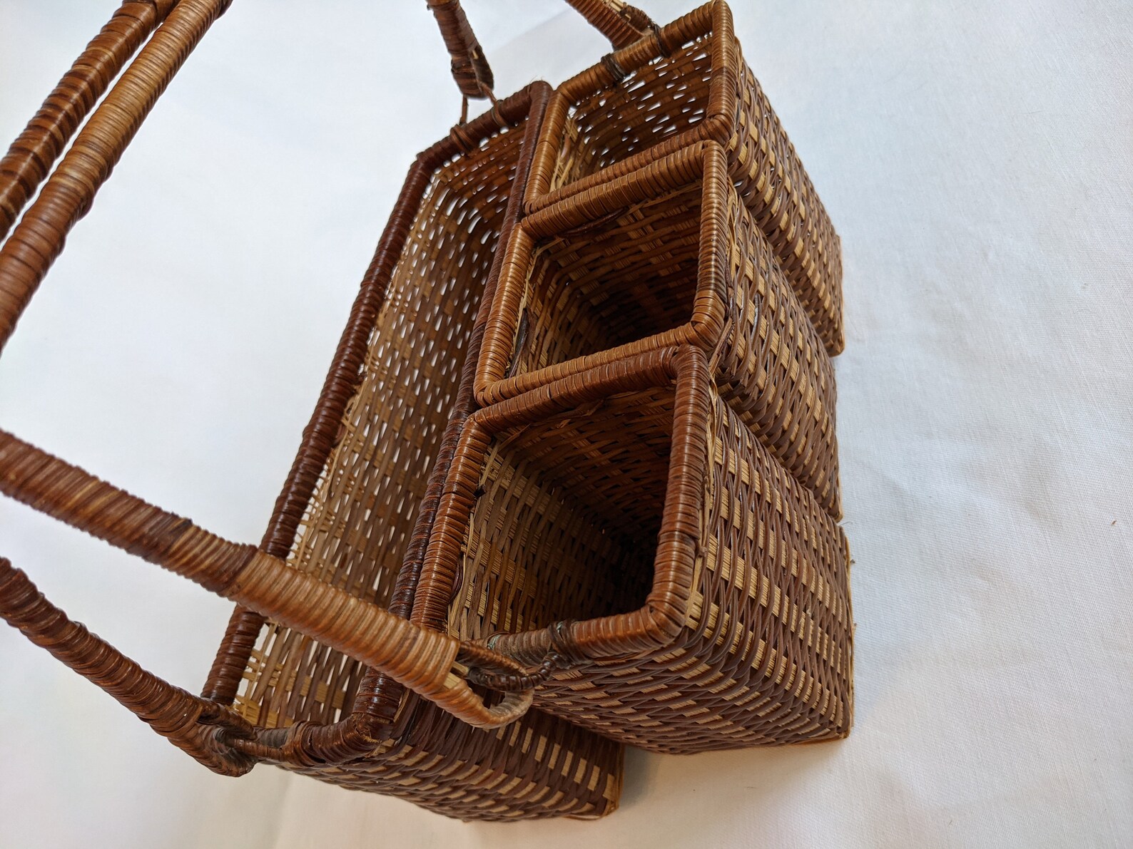 Wicker Caddy/ Vintage Wicker Caddy Basket/ Collectable Baskets/ Vintage ...