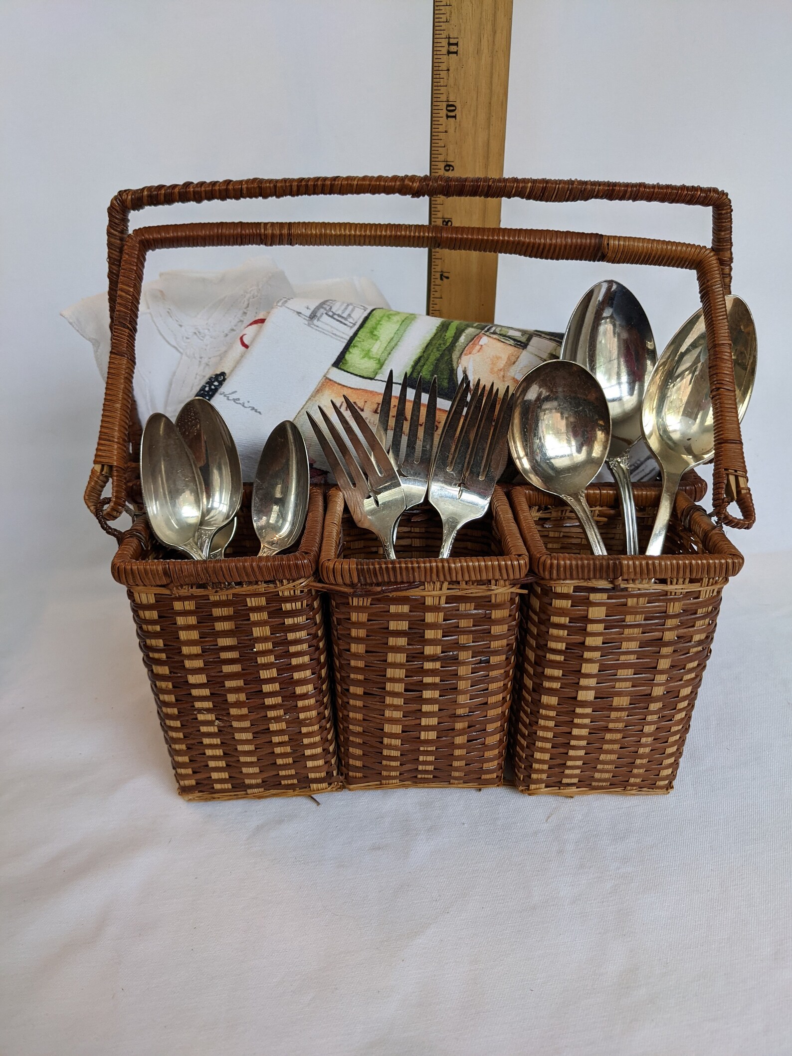 Wicker Caddy/ Vintage Wicker Caddy Basket/ Collectable Baskets/ Vintage ...
