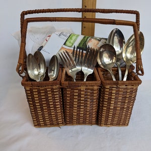 Wicker Caddy/ Vintage Wicker Caddy Basket/ Collectable Baskets/ Vintage ...