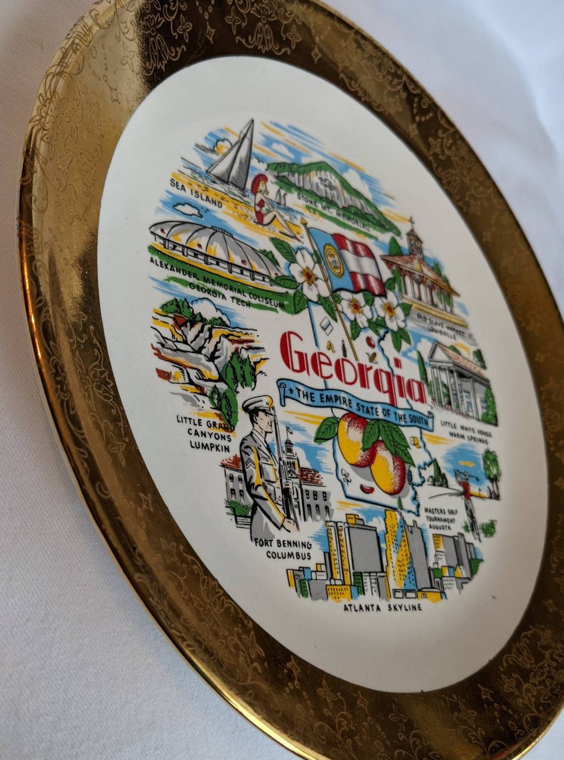 Vintage Collectable Georgia State Plate, Tourist Memorabilia, Travel ...