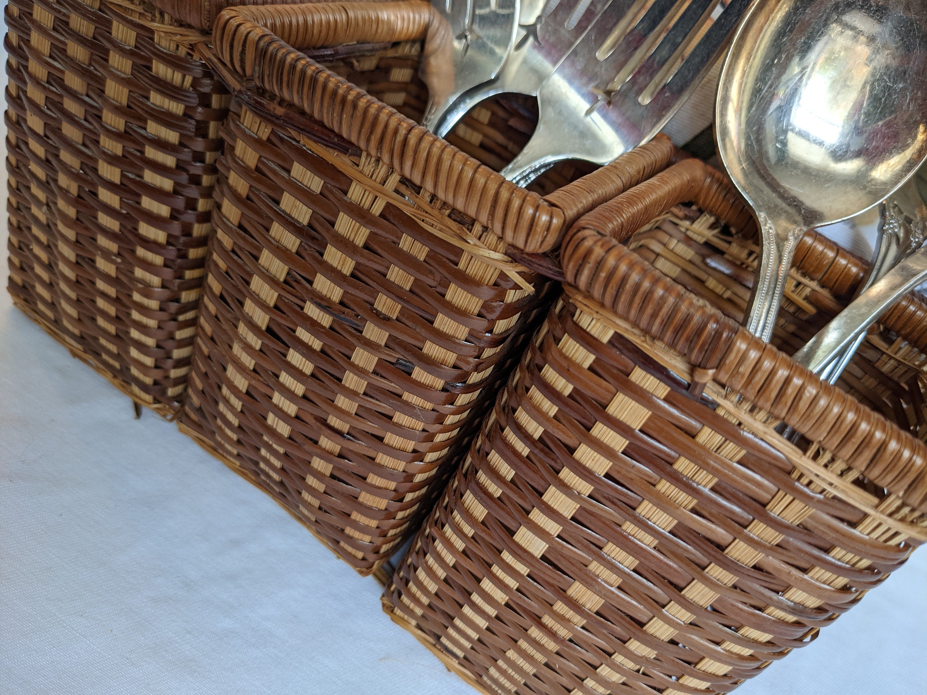 Wicker Caddy/ Vintage Wicker Caddy Basket/ Collectable Baskets/ Vintage ...