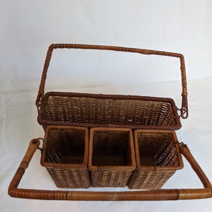 Wicker Caddy/ Vintage Wicker Caddy Basket/ Collectable Baskets/ Vintage ...