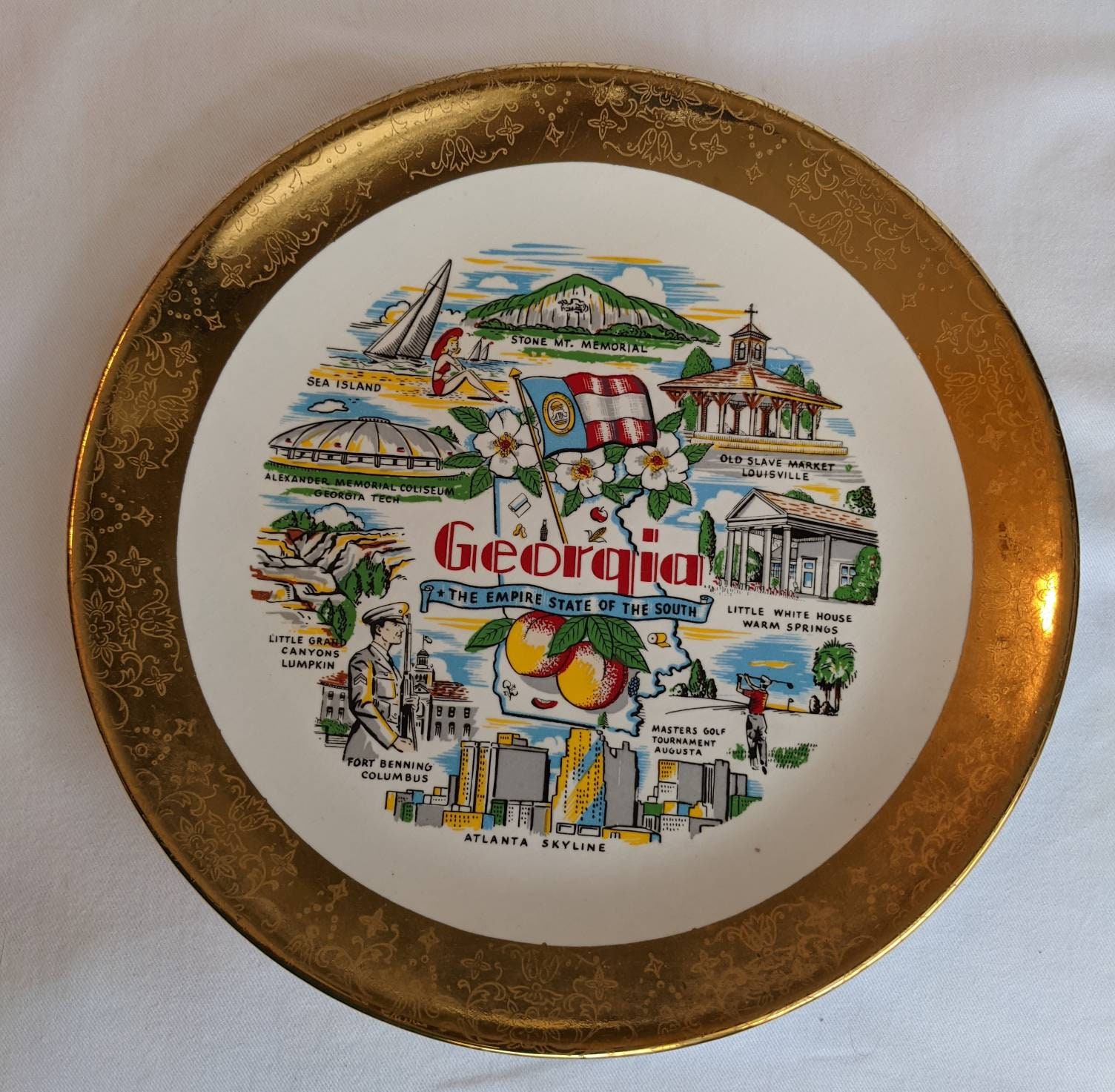 Vintage Collectable Georgia State Plate, Tourist Memorabilia, Travel ...