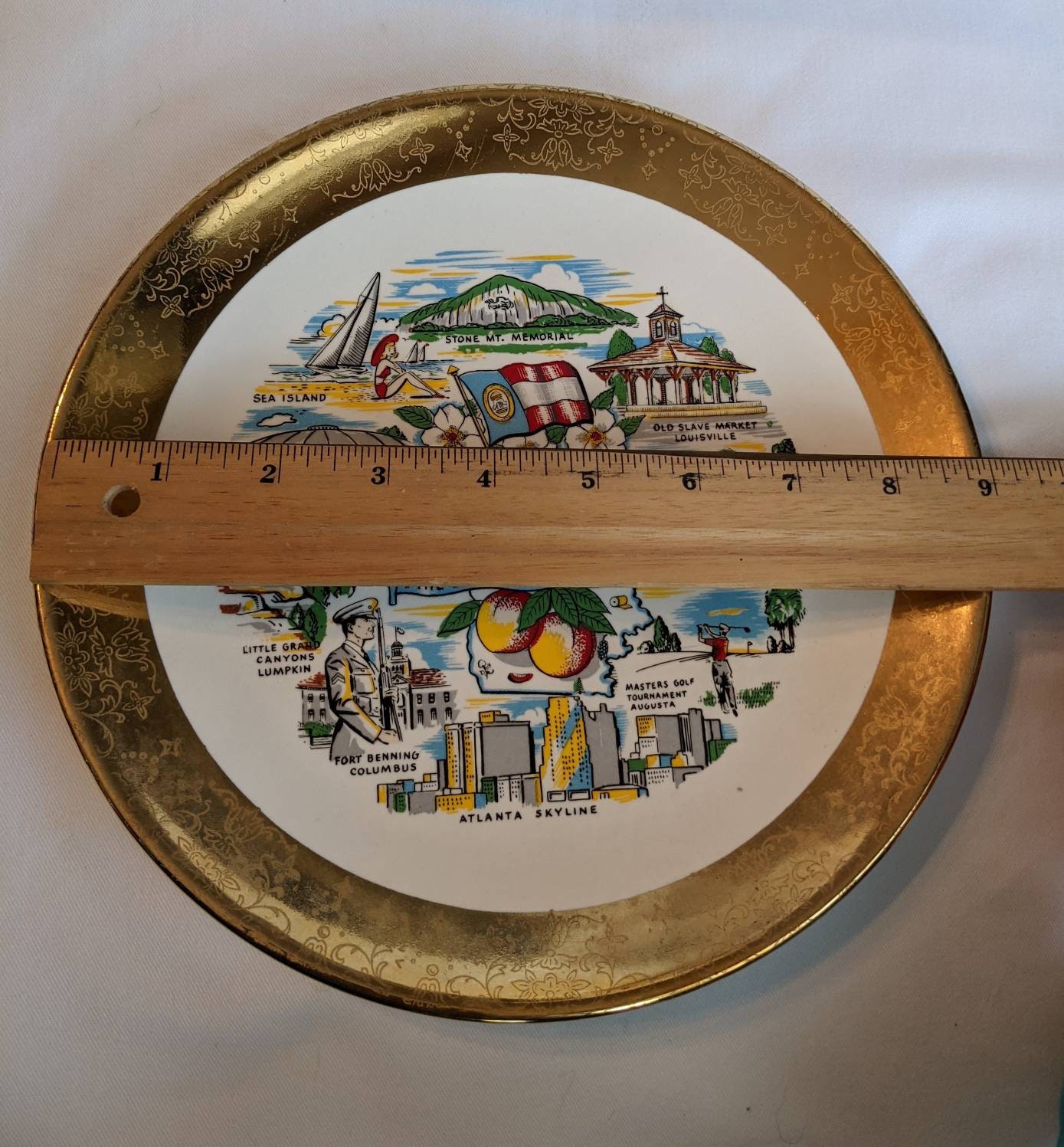 Vintage Collectable Georgia State Plate, Tourist Memorabilia, Travel ...
