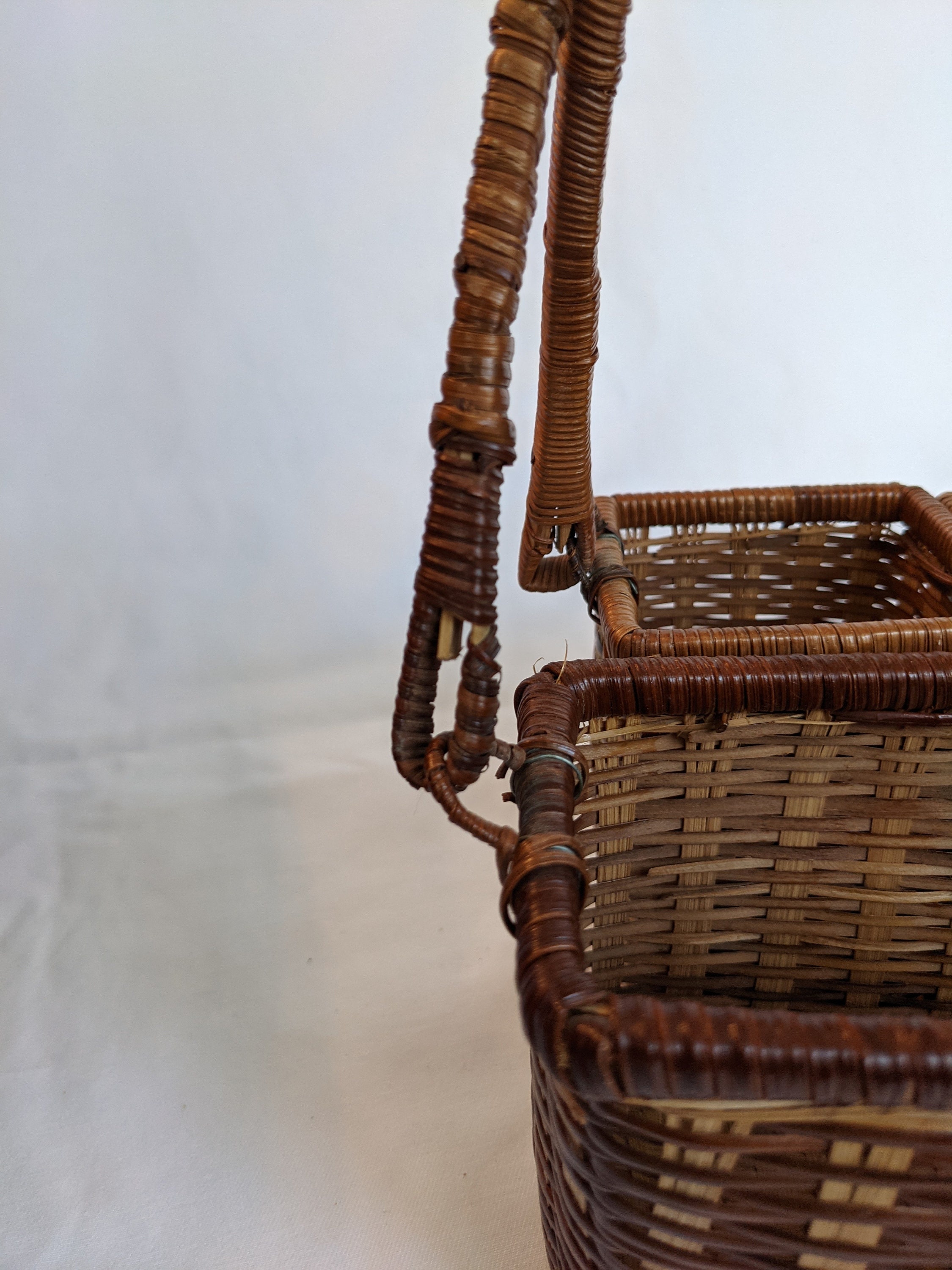 Wicker Caddy/ Vintage Wicker Caddy Basket/ Collectable Baskets/ Vintage ...