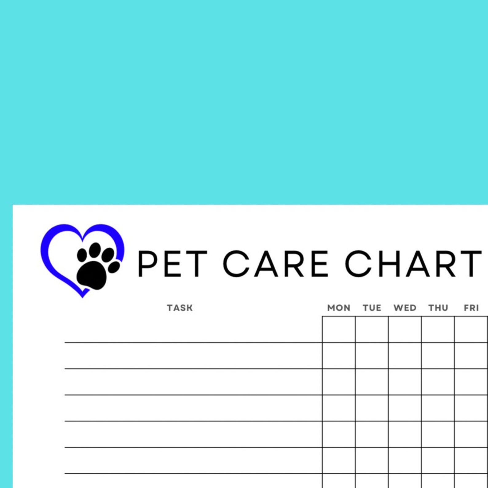 Pet Care Chart Download, Pet Health Record, Pet Sitter Notes, Pet Care ...