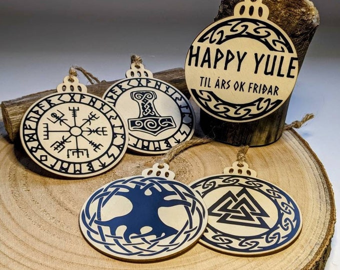 Viking Yule Ornaments, Viking Christmas Decoration, Viking Wooden ...