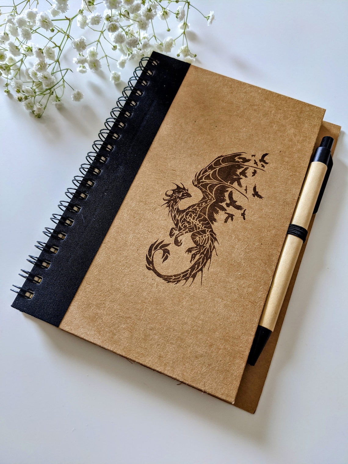 Custom Laser Engraved Notebook Notebook Dragon Design - Etsy UK