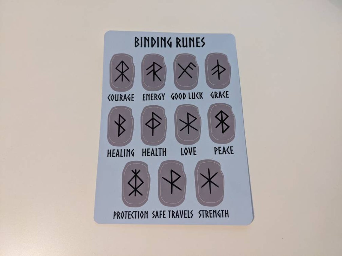 Rune Sticker Sheet Binding Runes Runes Sticker Set Binding | Etsy