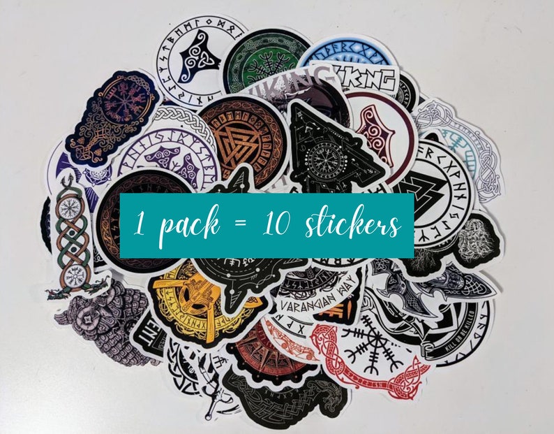 Viking Stickers 10 Pieces Viking Sticker Set Viking - Etsy
