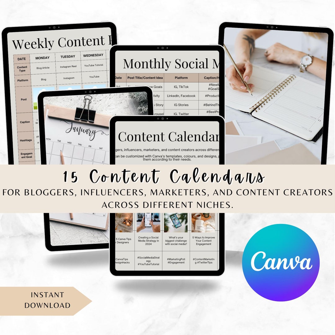15 Social Media Content Calendars for Bloggers, Influencers, Marketers ...