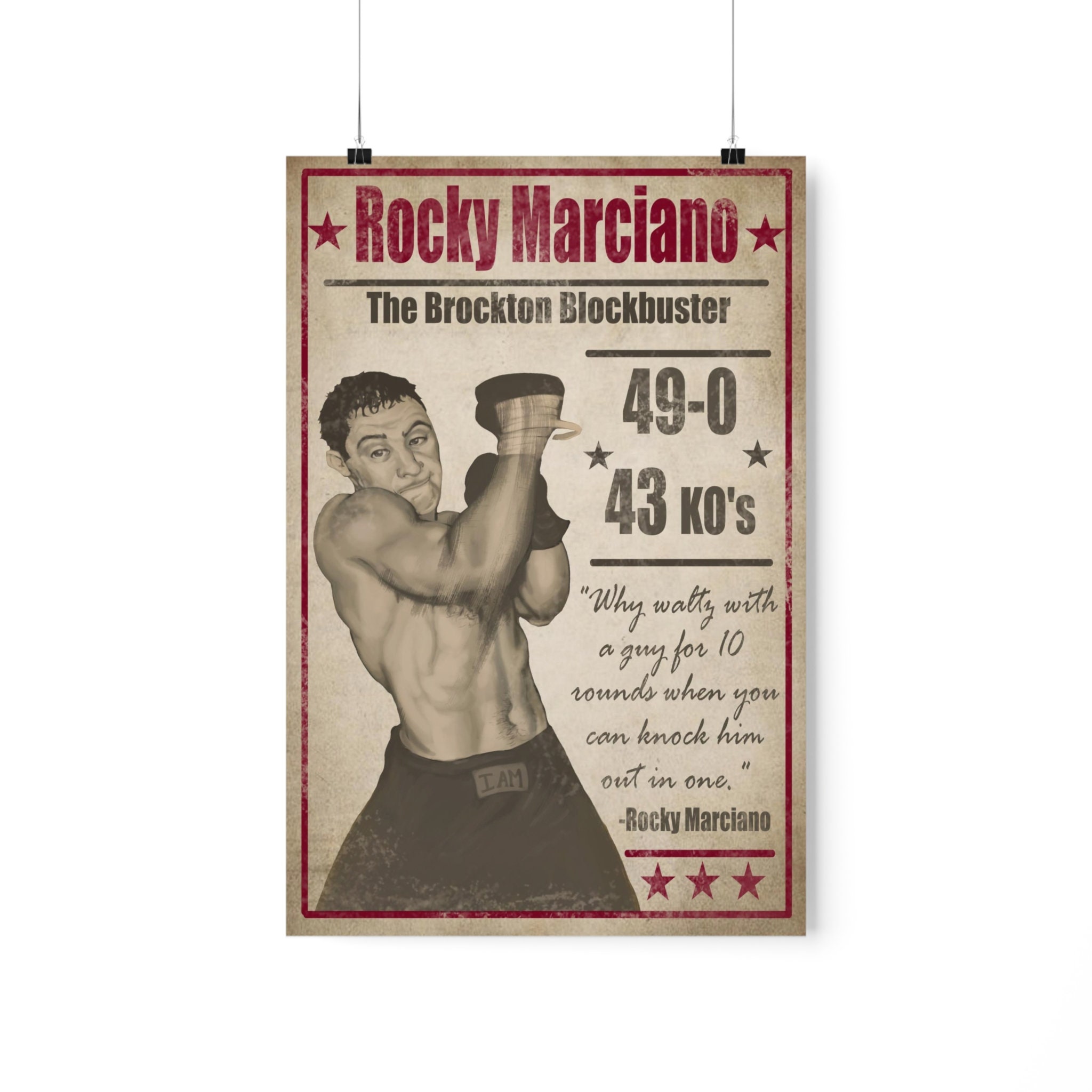 Vintage Style Rocky Marciano Promo Poster - Etsy