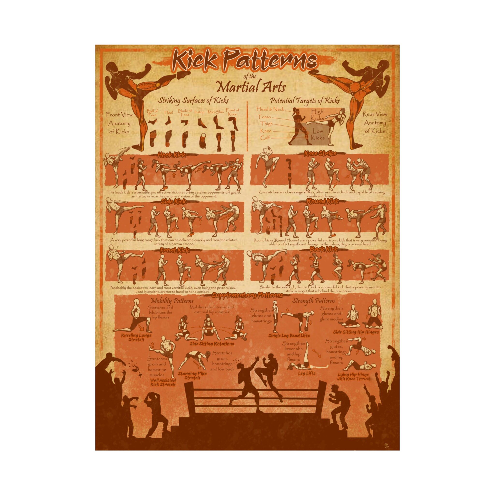 Home Gym Martial Arts Kicks Poster - Etsy