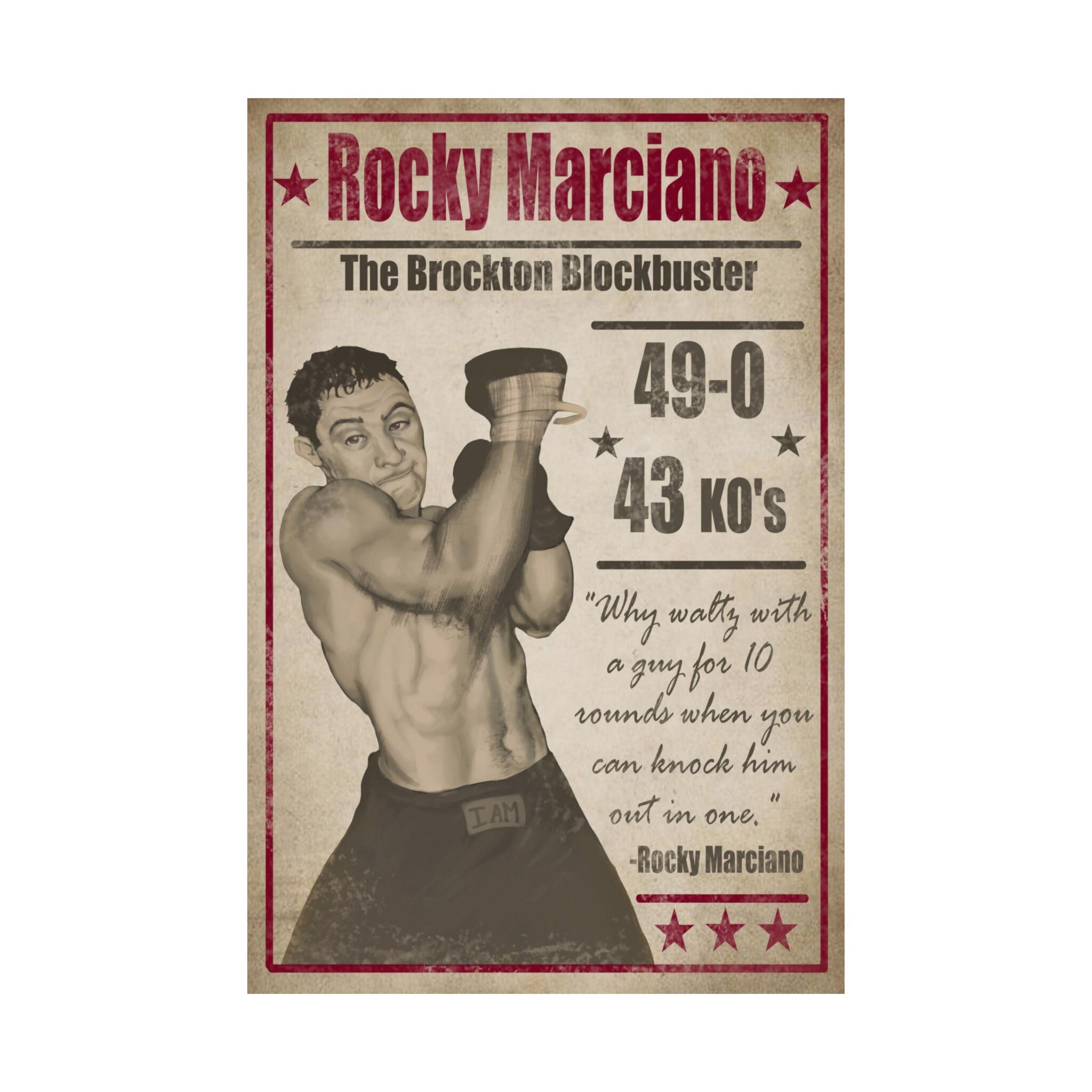 Vintage Style Rocky Marciano Promo Poster - Etsy