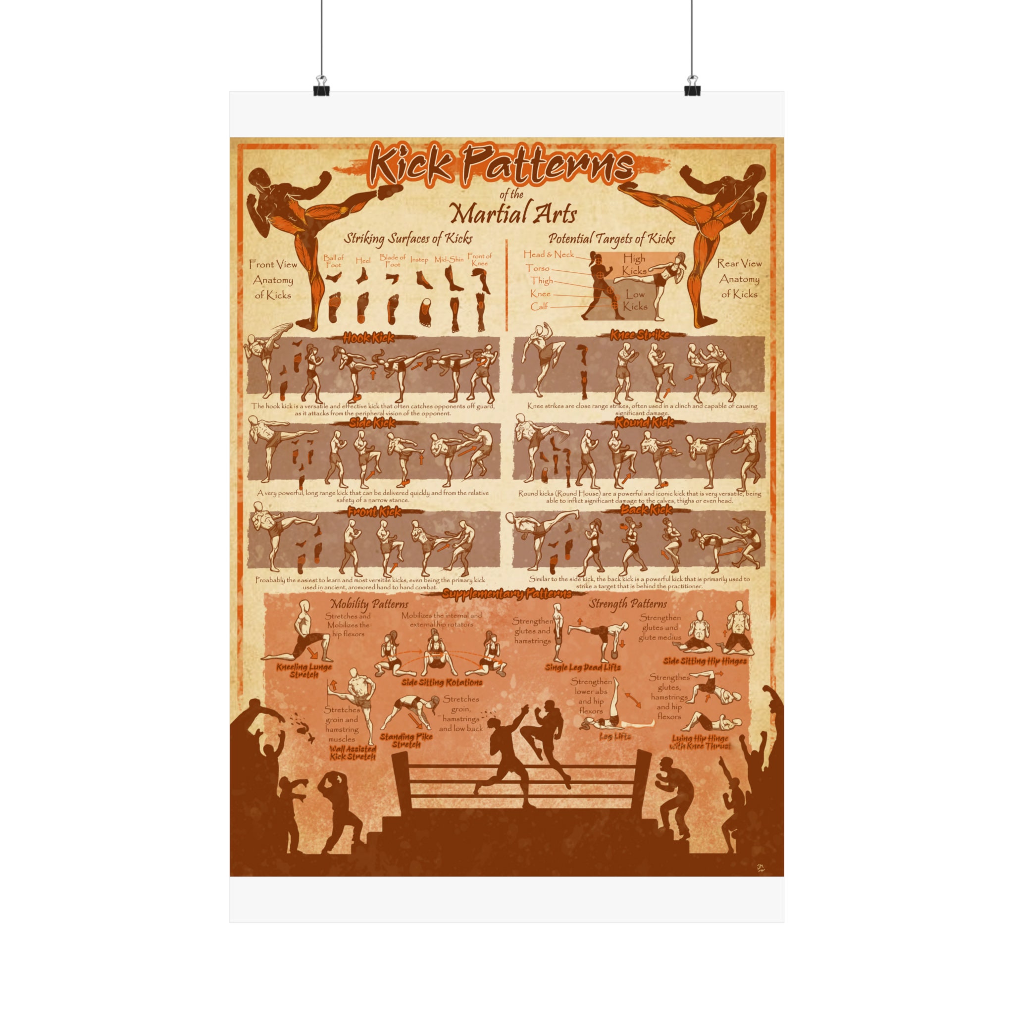 Home Gym Martial Arts Kicks Poster - Etsy