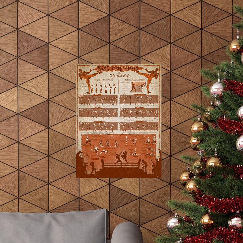 Home Gym Martial Arts Kicks Poster! (grey Variation) - Etsy