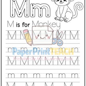 Alphabet Animal Tracing Worksheets Kindergarten Pre-k Preschool ABC ...