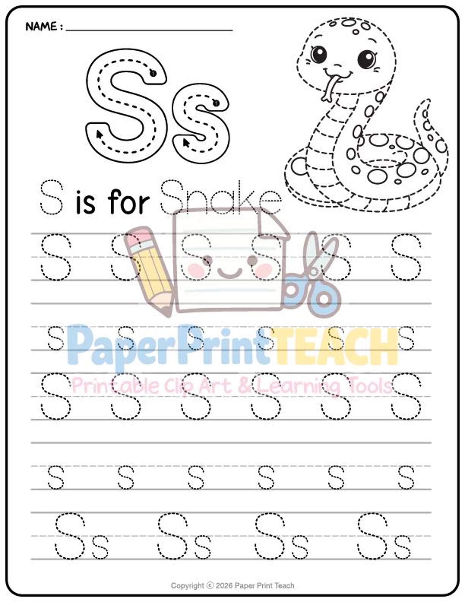 Alphabet Animal Tracing Worksheets Kindergarten Pre-k Preschool ABC ...