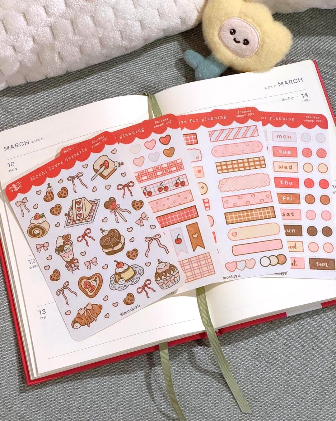 Kawaii Sticker Sheets, Cute Food Planner Stickers, Journal Stickers ...