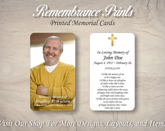 Printed Photo Memorial Prayer Cards - Etsy